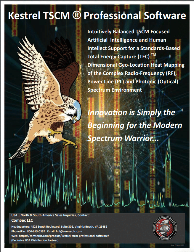 Kestrel TSCM Pro Software | RF Analysis Software | USA Sales